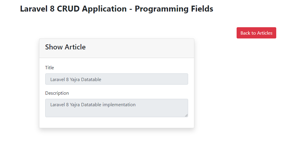 Laravel 8 Crud Application Tutorial For Beginners Programming Fields