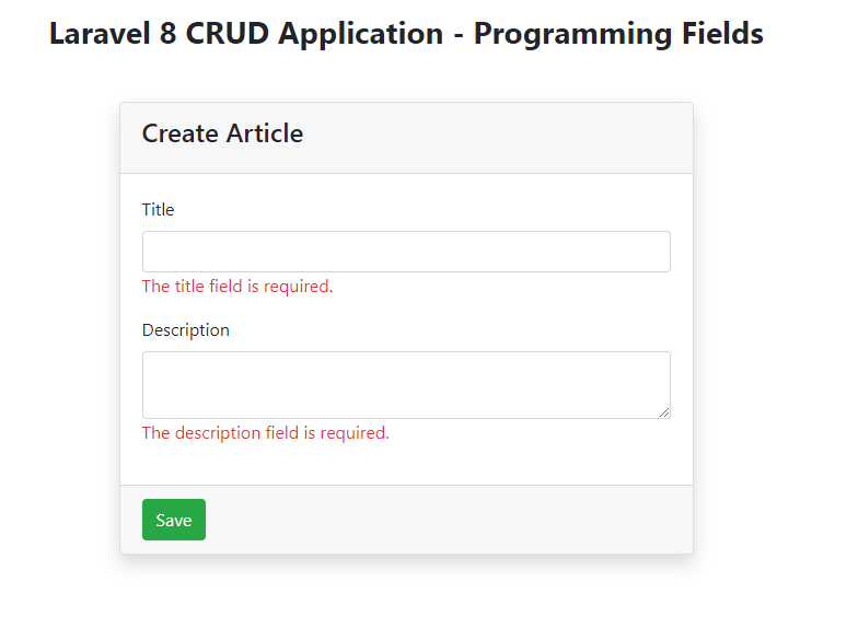 Laravel 8 Crud Application Tutorial For Beginners Programming Fields