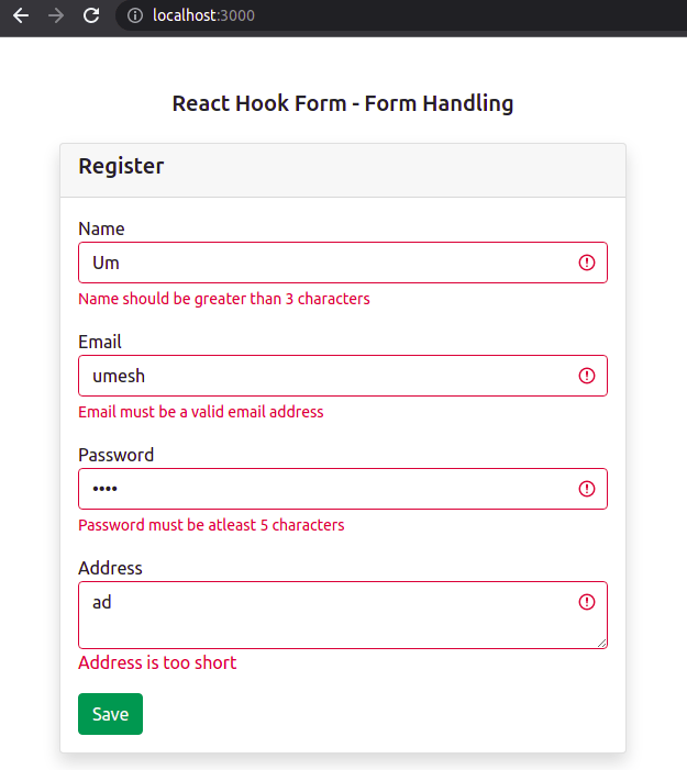 Form Handling In React Js Using React Hook Form Library Programming
